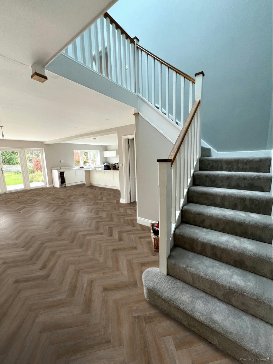 Smokey Bay Herringbone 16 x 4" | Luxury Flooring For Every Home